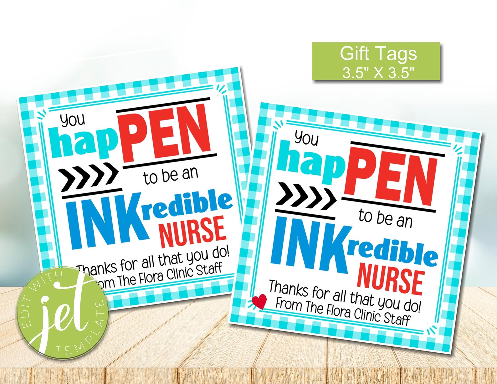 Editable Pen Nurse Gift Tag, Nurse Gift Tag, Nurse Appreciation Tag ...
