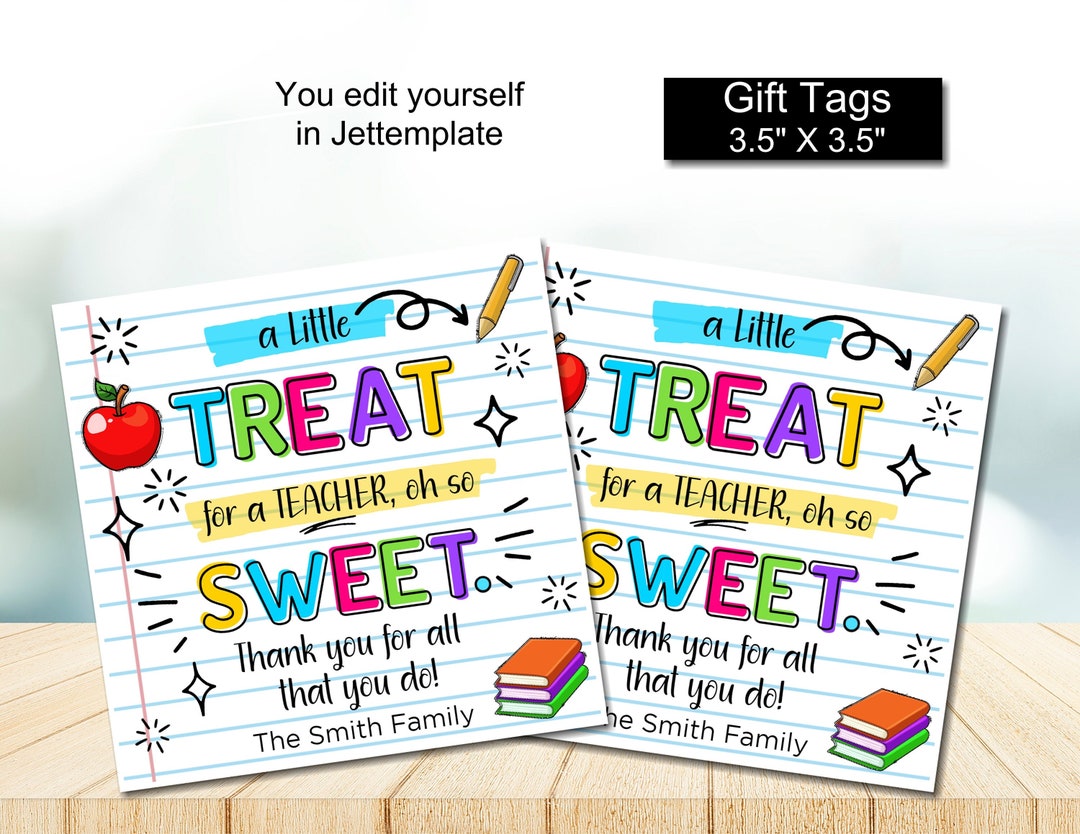 Editable Little Treat Teacher Appreciation Week Gift Tag Printable ...