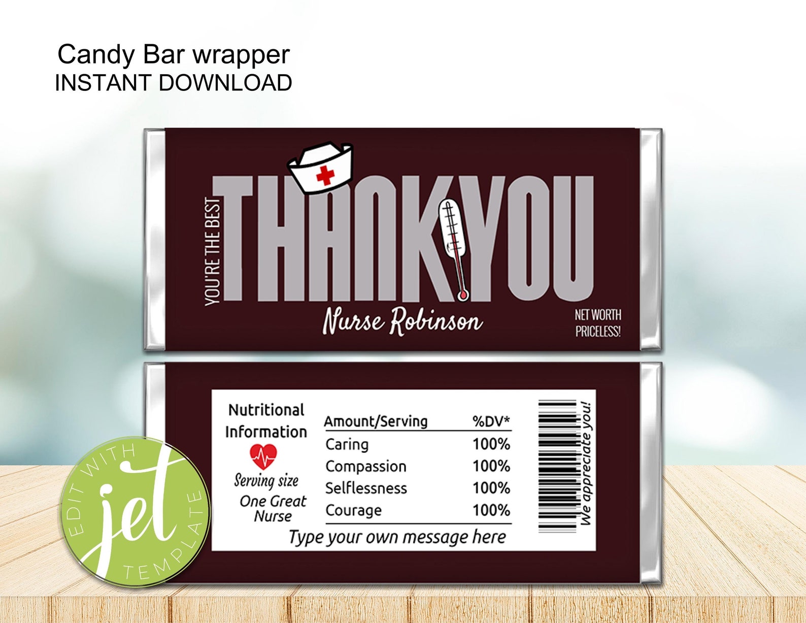 Editable Healthcare Worker Appreciation Gift, Nurse Appreciation Candy ...