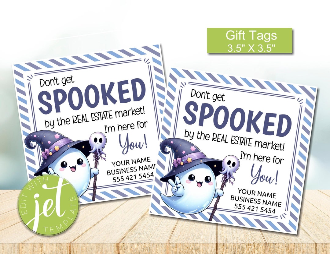 Editable Spooky Ghost Pop-by Tags, Realtor, Referral, Real Estate ...