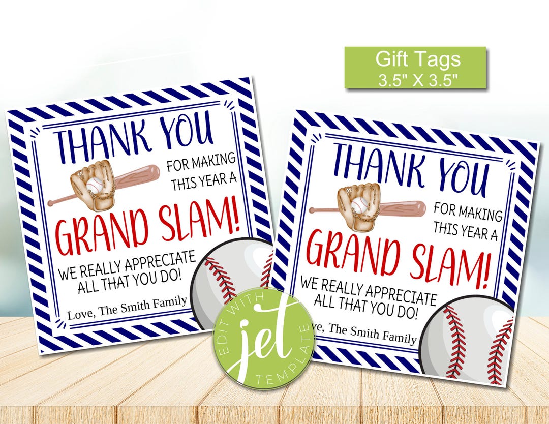 Editable Baseball Appreciation Gift Tag,school Pto Pta Staff ...
