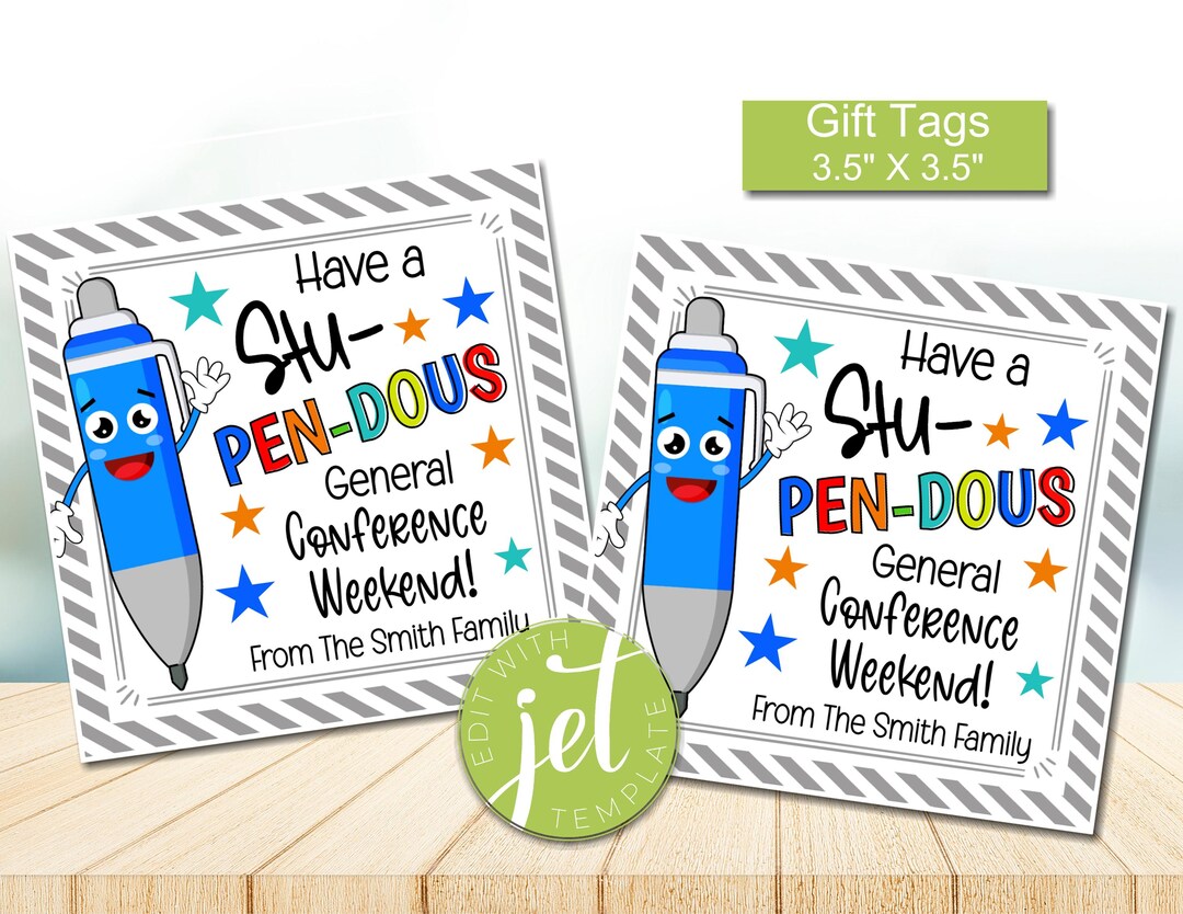 Editable LDS General Conference Treat Tag, Primary General Conference ...