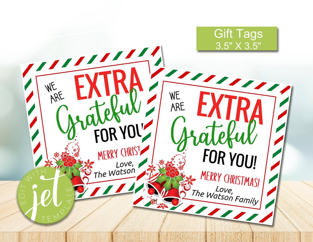 Editable Christmas Thank You Gift Tags, Teacher Staff Employee Nurse ...