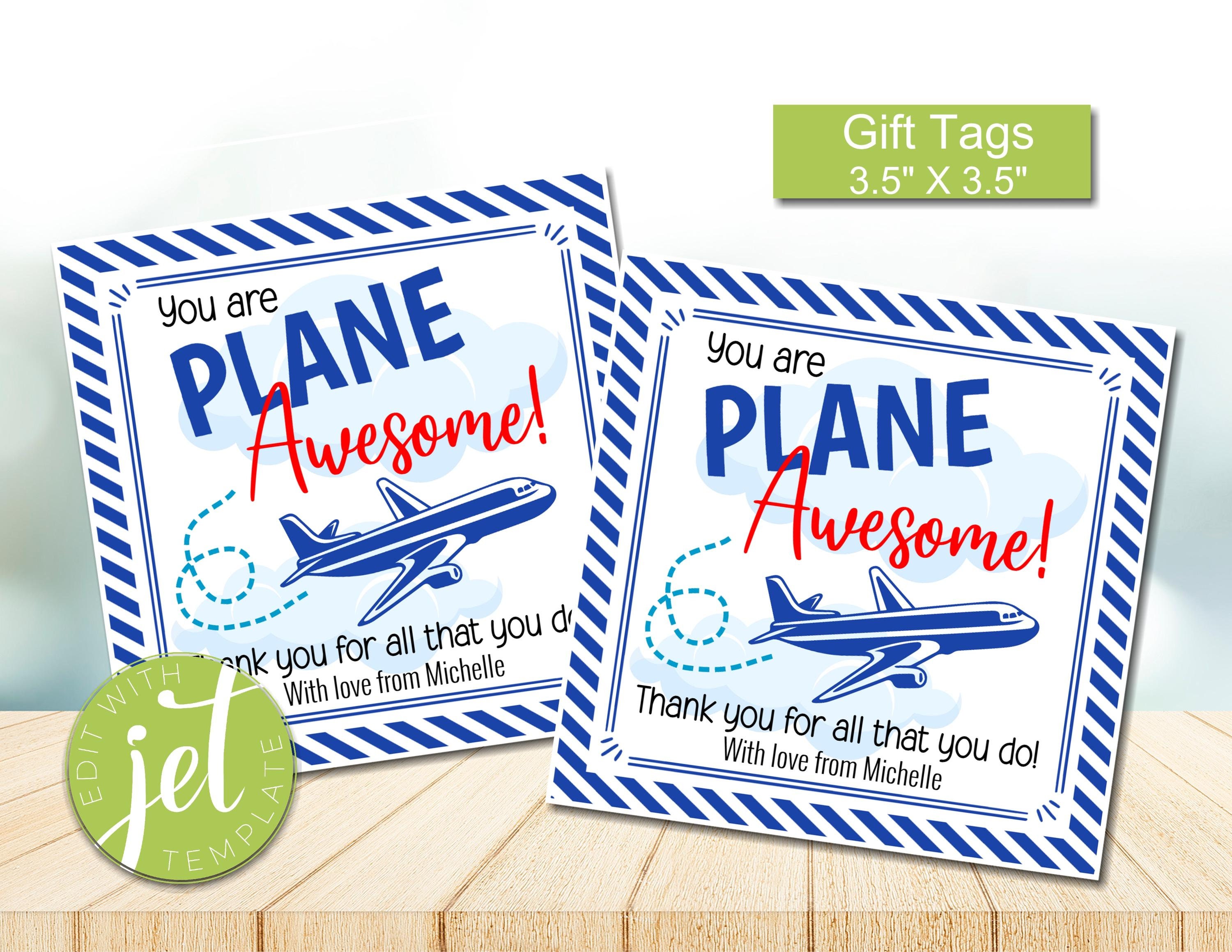 Editable Airplane Gift Tags, You Are Plane Awesome Tag, Boy Kid ...