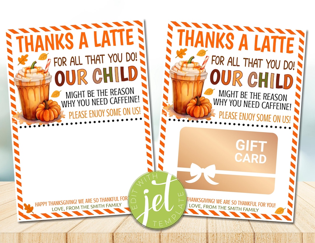 Editable Thanksgiving Coffee Gift Card Holder Our Child Might Be the ...
