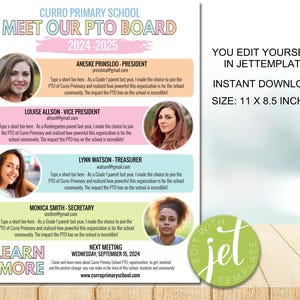 Editable Meet the PTA Flyer, PTO Introduction, Meet the PTO, Volunteer ...