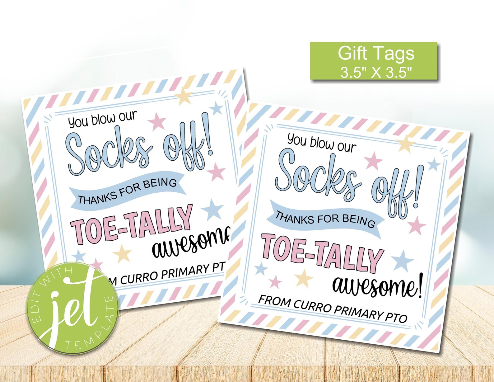 Editable Blow My Socks off Gift Tag, Sock Gift Tag, Teacher ...