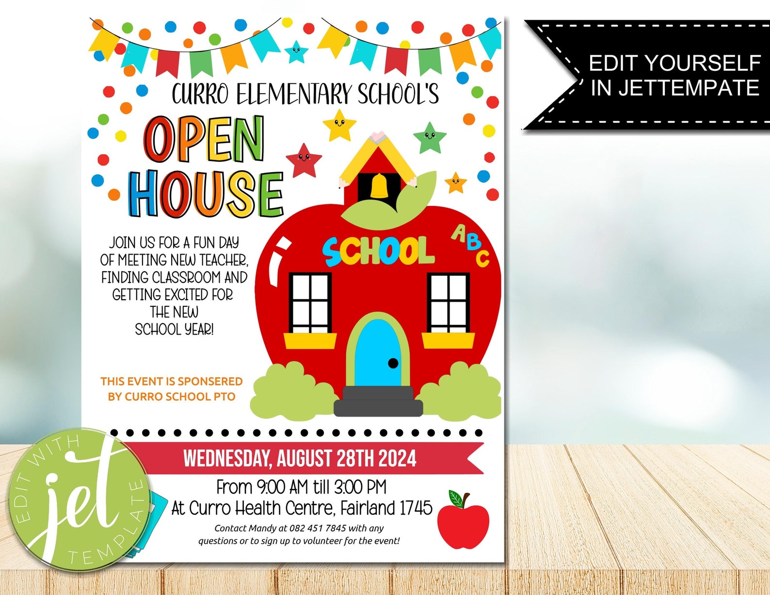 Editable School Open House Flyer, PTA PTO Flyer, School Fundraiser ...