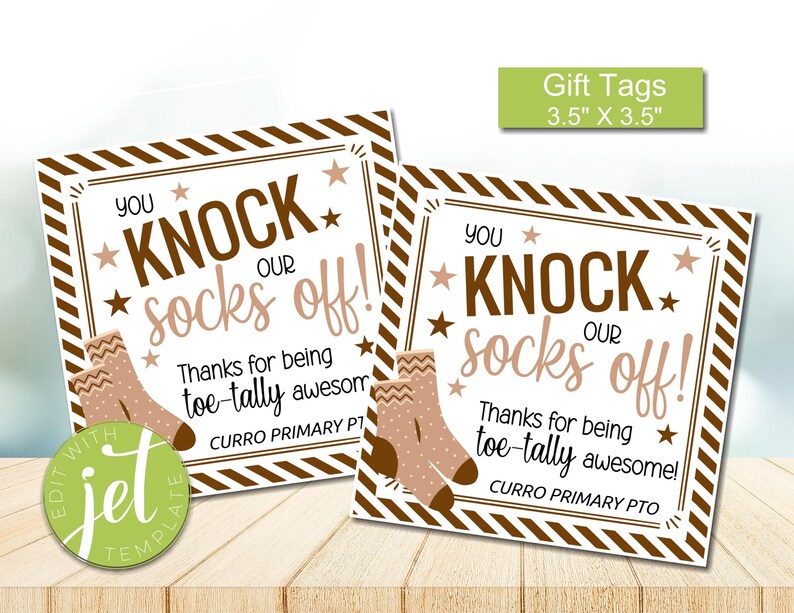 Editable You Knock My Socks Off, Sock Gift Tag, Foot Hamper Tag ...