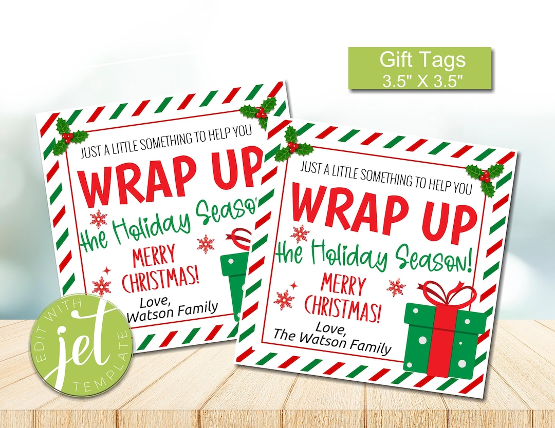 Editable Christmas Wrapping Paper Gift Tag,just a Little Something to ...