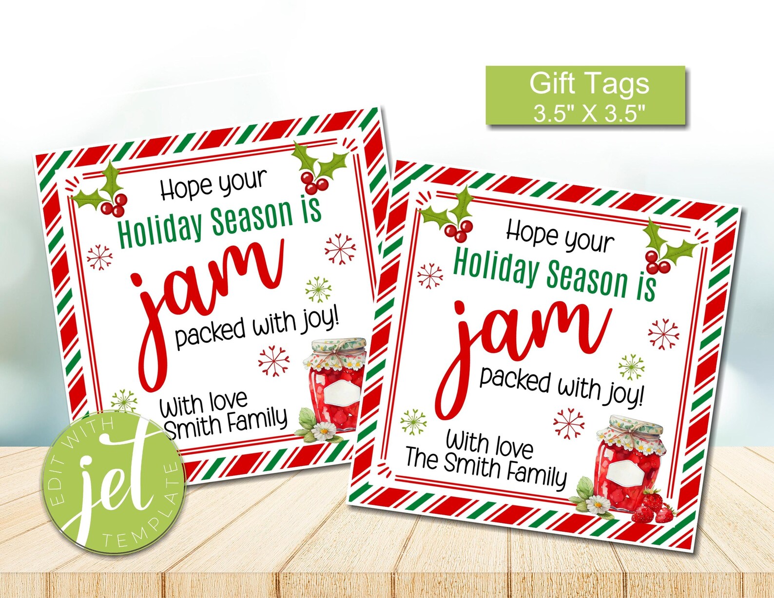 Editable Jam Gift Tag, Neighbor Christmas Gift, Christmas Teacher Gift ...