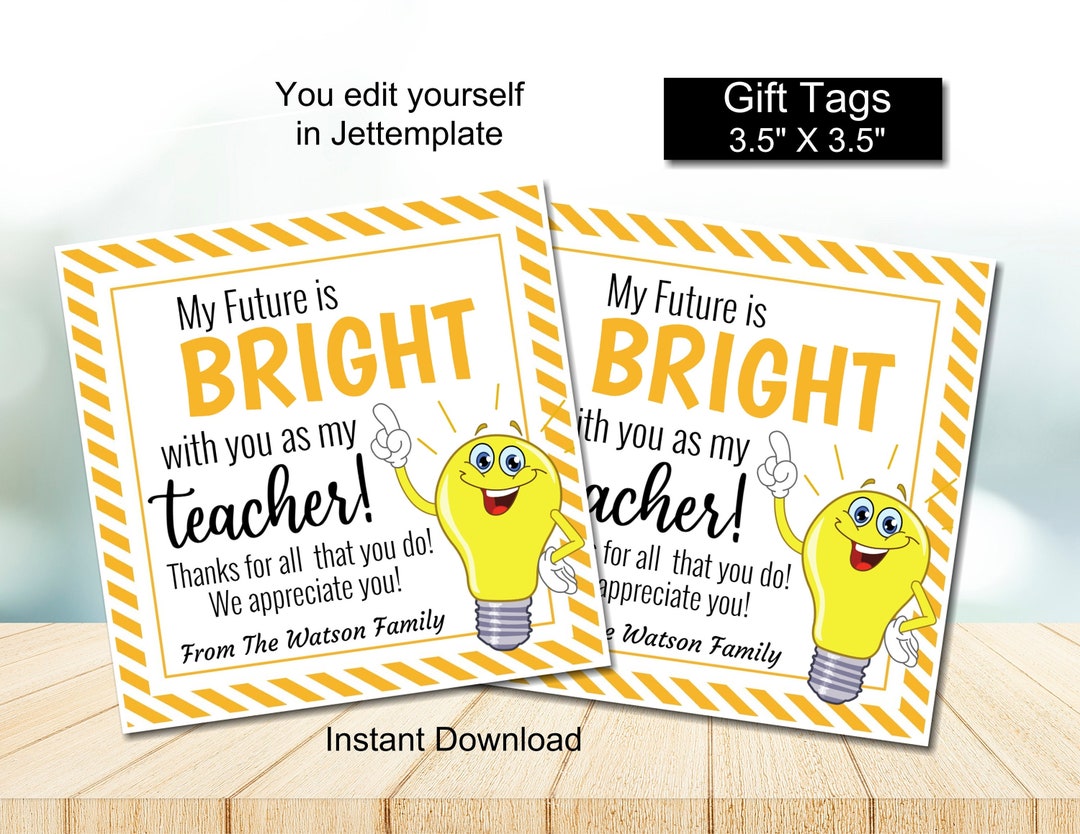 Editable Teacher Appreciation Thank You Gift Tag, Boss Worker Staff ...