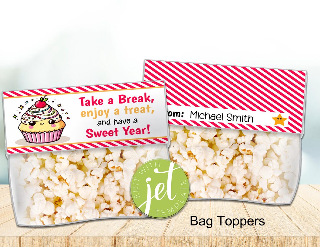 Editable Take a Break Enjoy a Treat, Back to School Treat Bag Topper ...