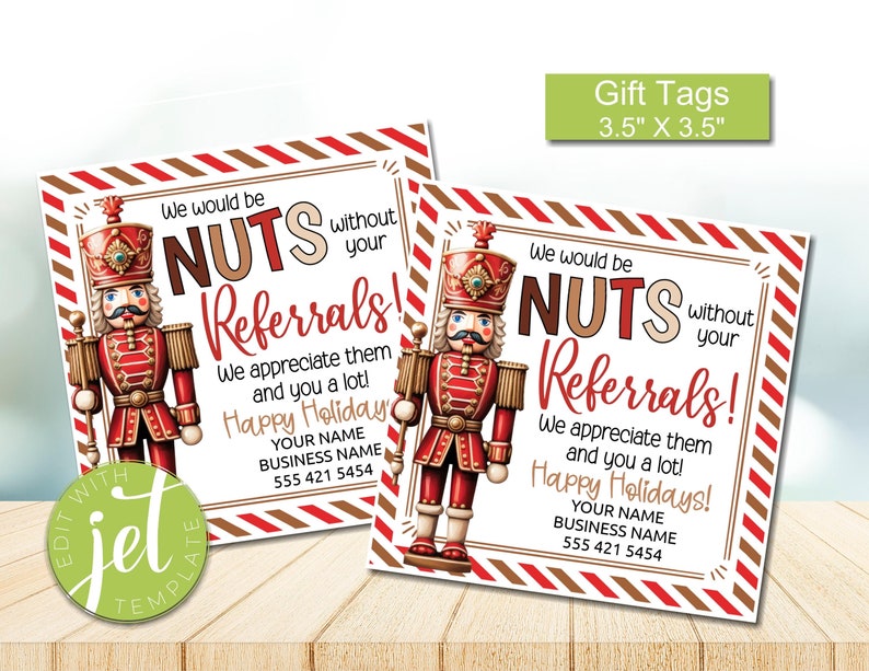 Editable Christmas Nuts Realtor Pop by Gift Tags, We'd Go Nuts Without ...