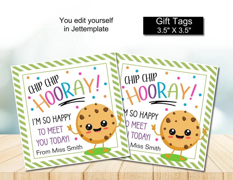 Editable Chip Chip Hooray I'm so Happy to Meet You Today, Gift for Back ...