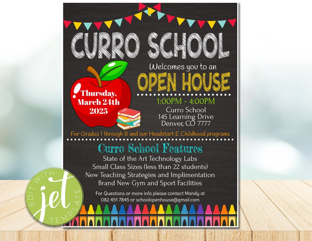 Editable School Open House Flyer, PTO, PTA, Instant Download - Etsy