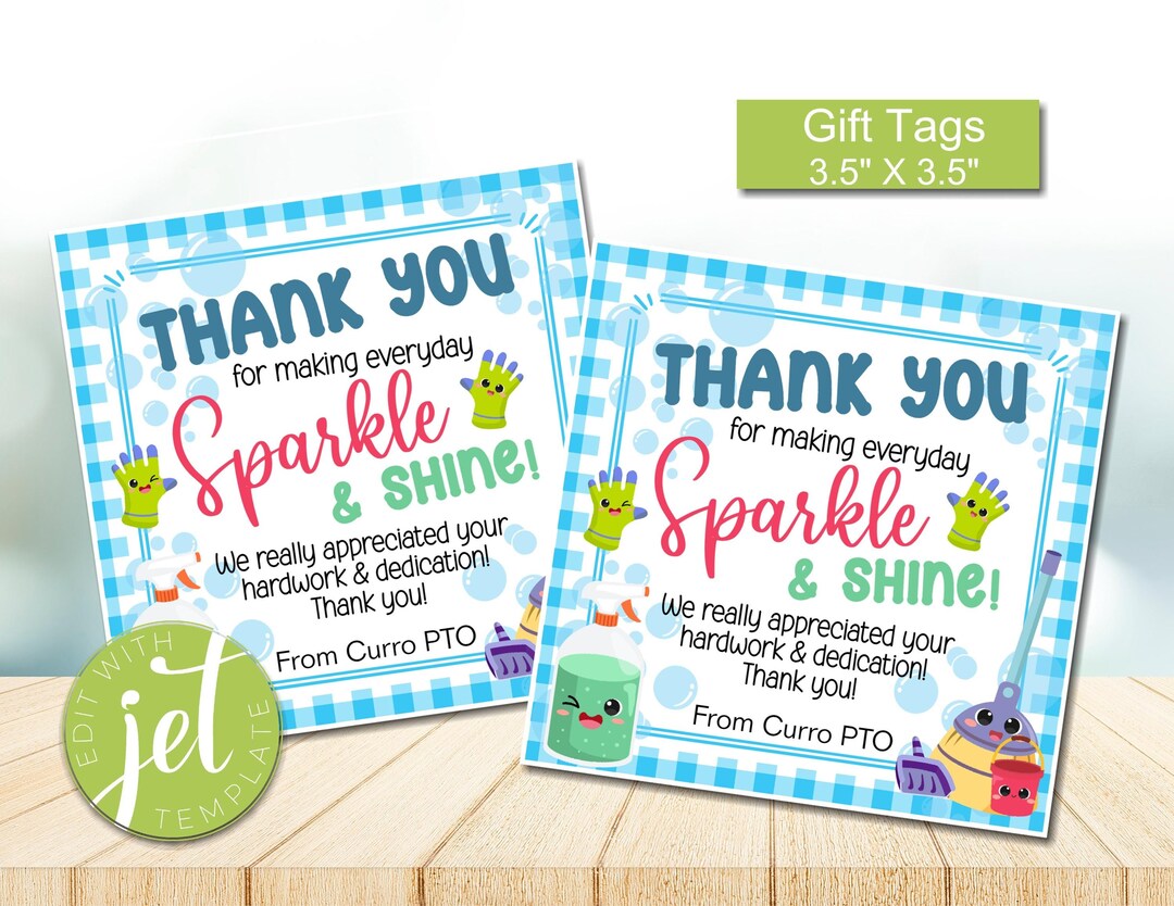 Editable Housekeeping Appreciation Week Tag Housekeeper Thank You Gift ...