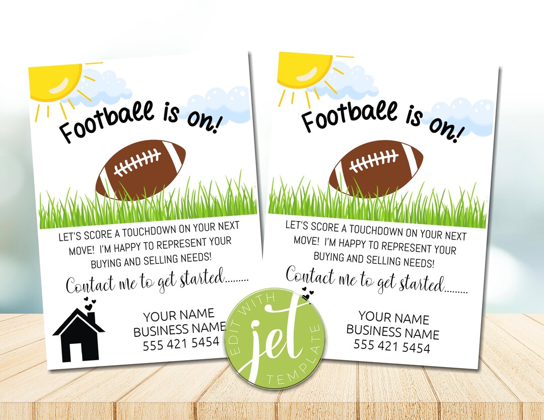 Editable Football Realtor Tags, Fall Pop by Tags, Real Estate Pop by ...
