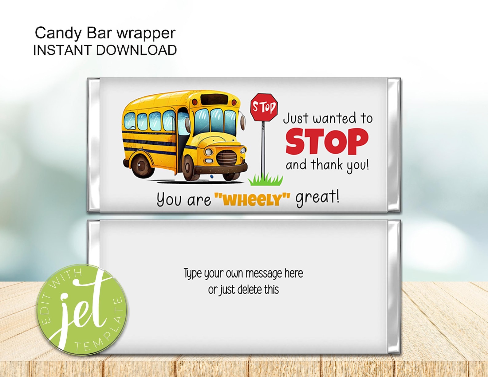 Editable School Bus Candy Bar Wrapper, Chocolate Teacher Gift, Student ...