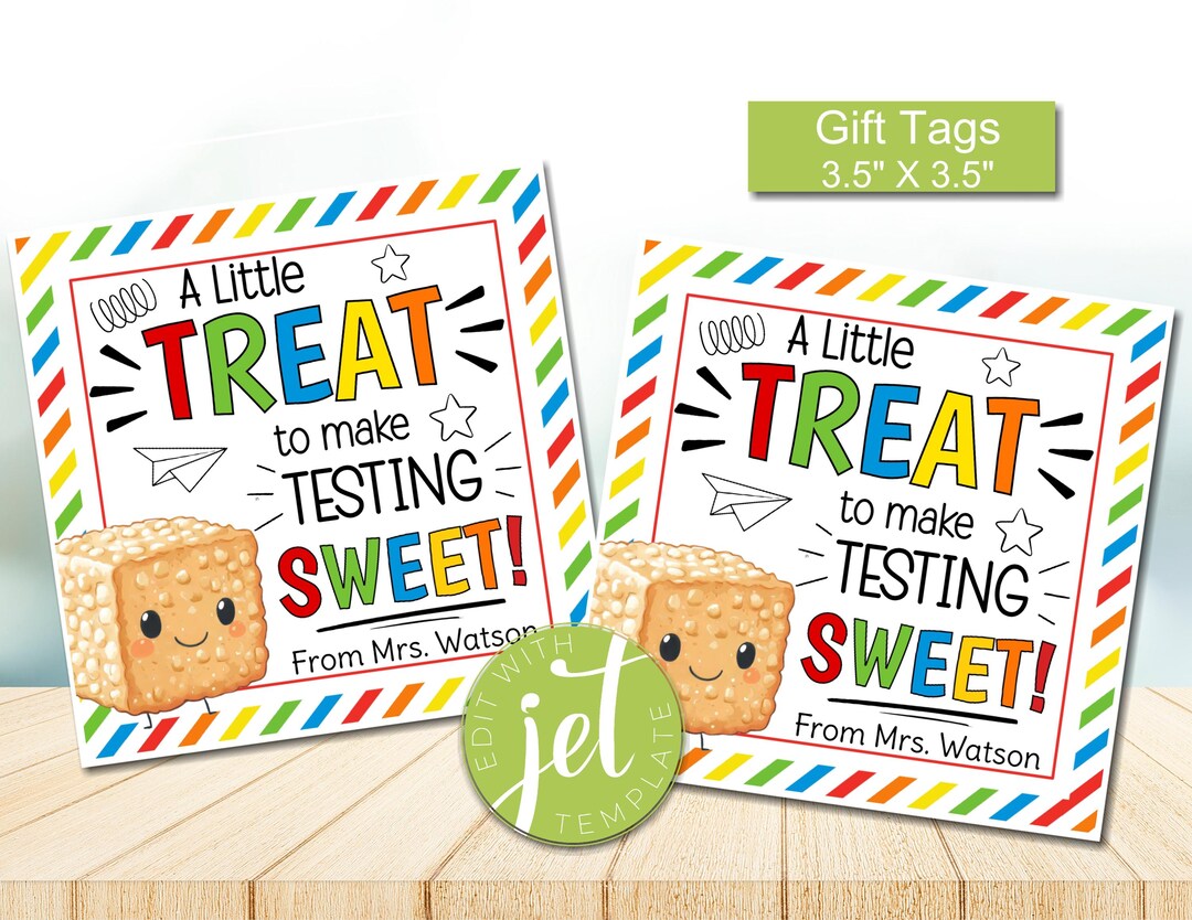 Editable Testing Tags, Student Encouragement, Testing Card Classroom ...