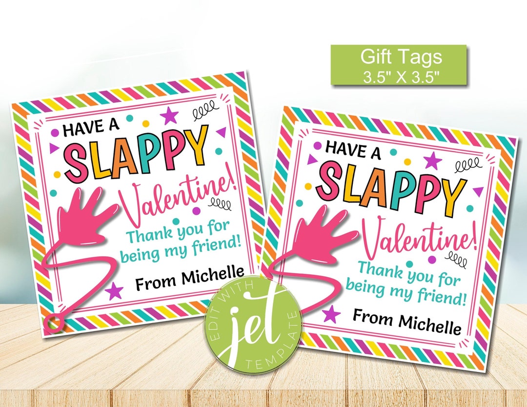 Editable High Five Hand Kids Valentine, Sticky Hand Valentine Tags ...