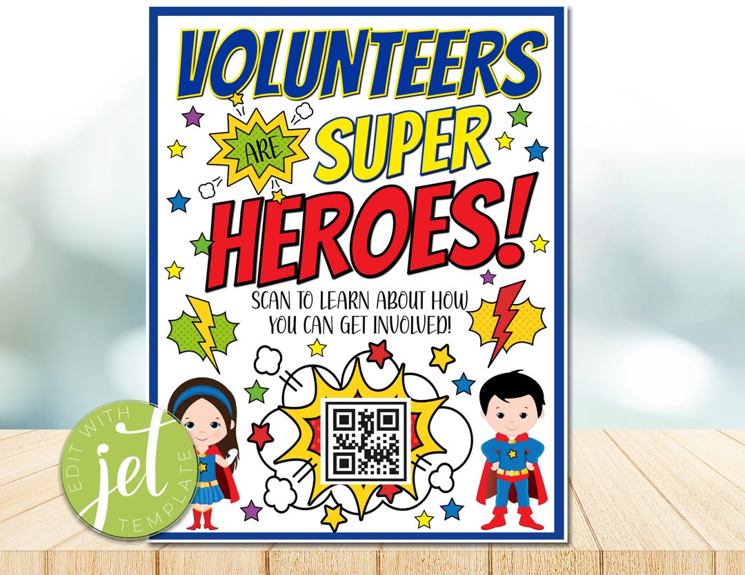 EDITABLE Superhero School Pto/pta Volunteer Recruitment Fundraising ...