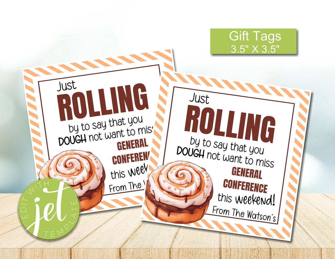 Editable LDS General Conference Treat Tag, Primary General Conference ...