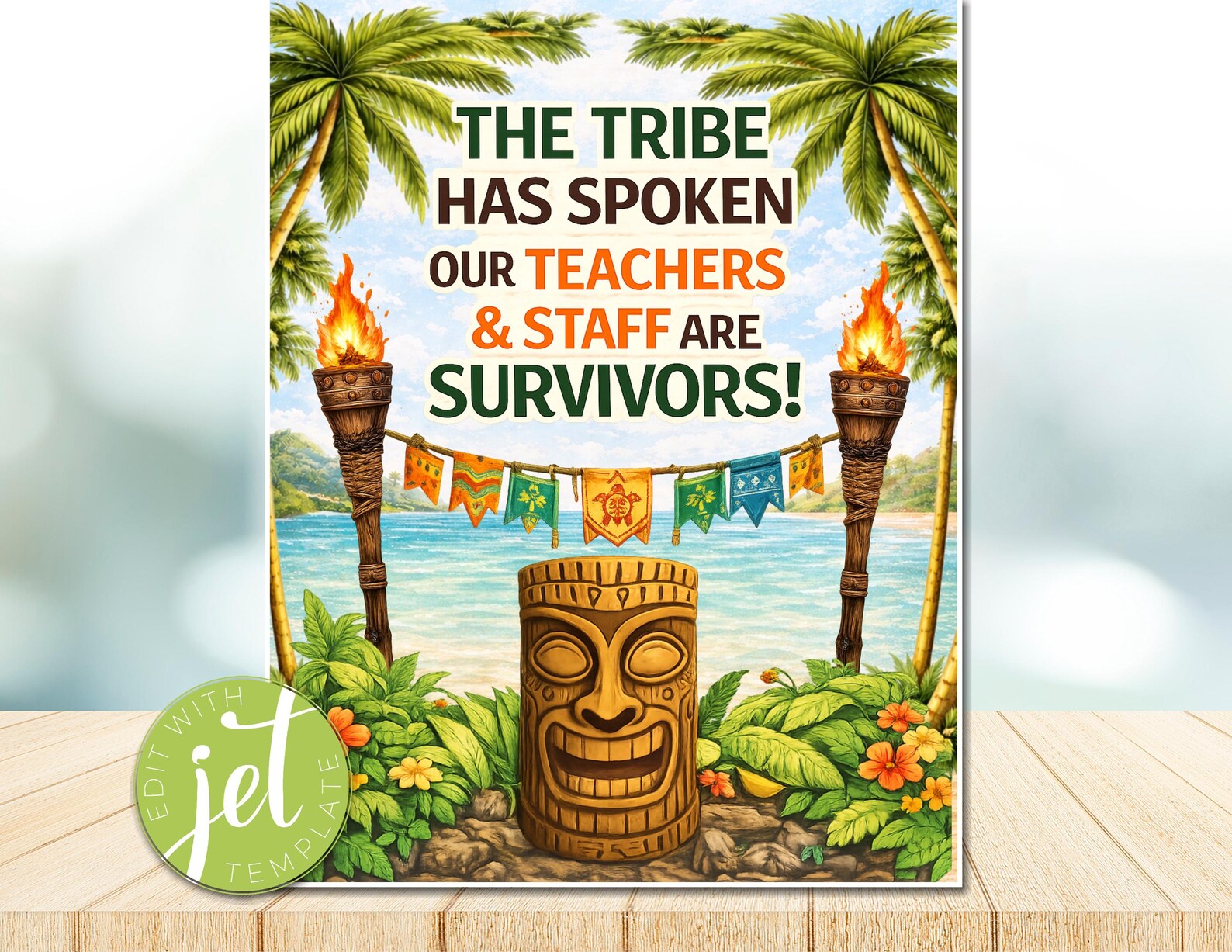 Tropical Teacher Appreciation Posters, Set of 6, Survivor Theme ...