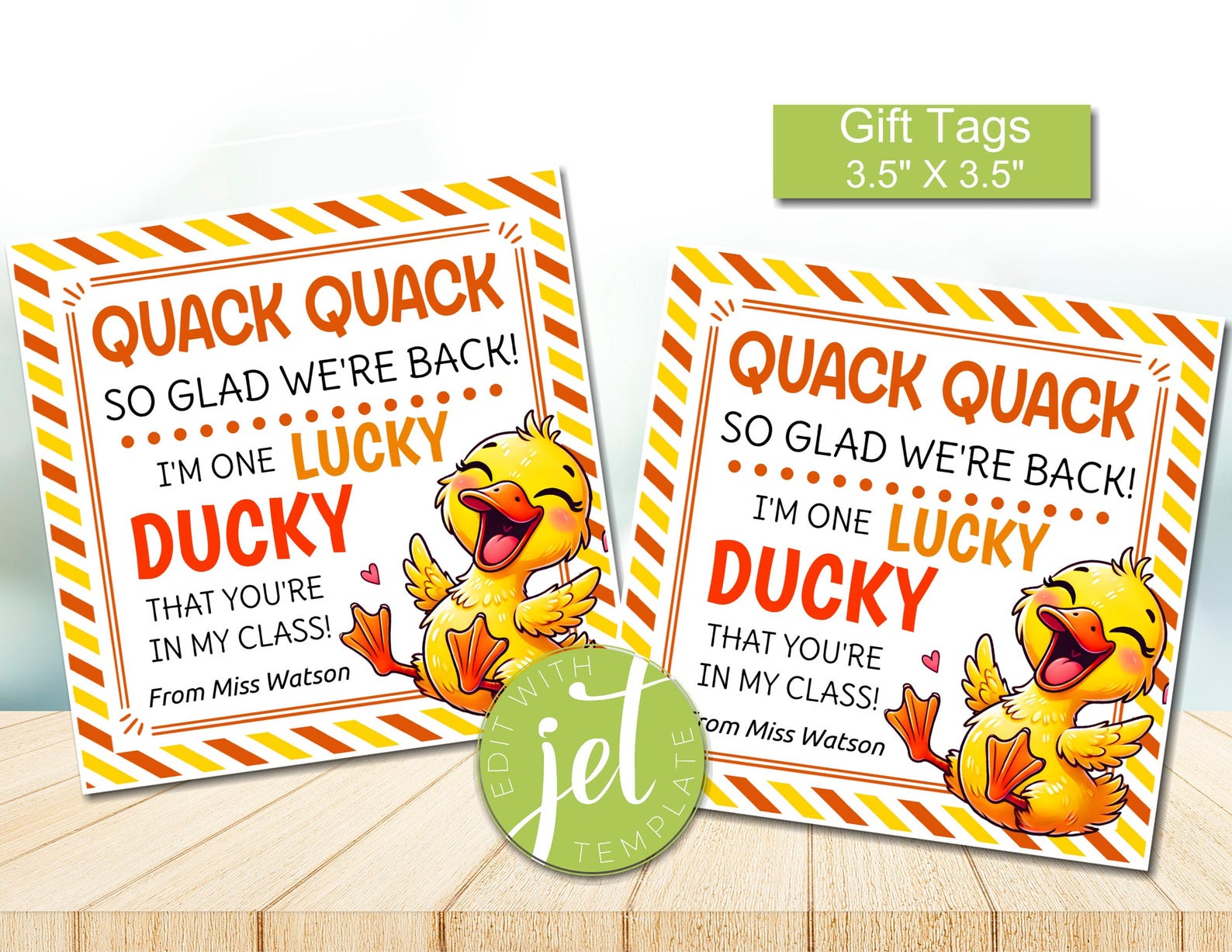 Editable Ducky Quack Quack Back to School Welcome Tag, Student Gift Tag ...