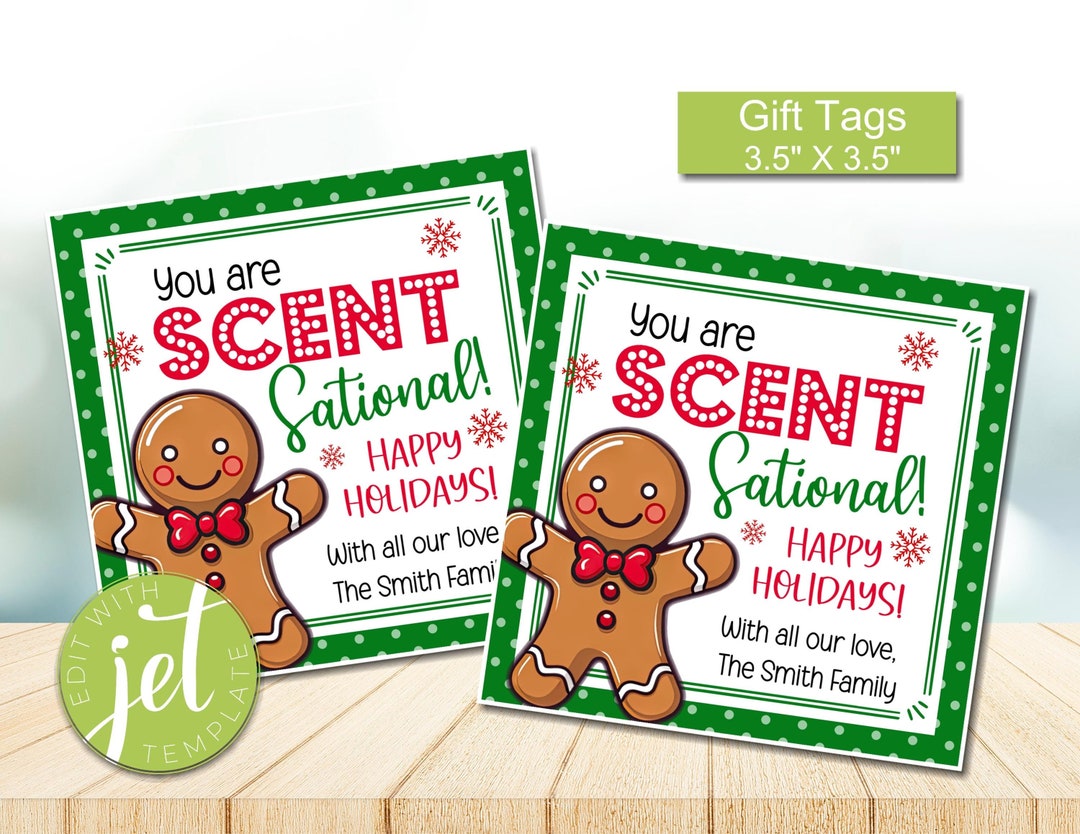 Editable Holiday Soap Printable Gift Tags, Scent Sational Tags, Candle ...