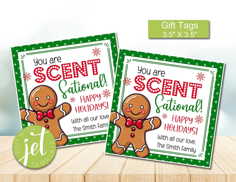Editable Holiday Soap Printable Gift Tags, Scent Sational Tags, Candle ...