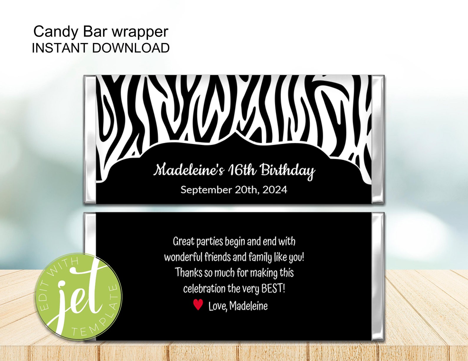 Editable Happy Birthday Candy Bar Wrappers, Birthday Party Favor, Any ...