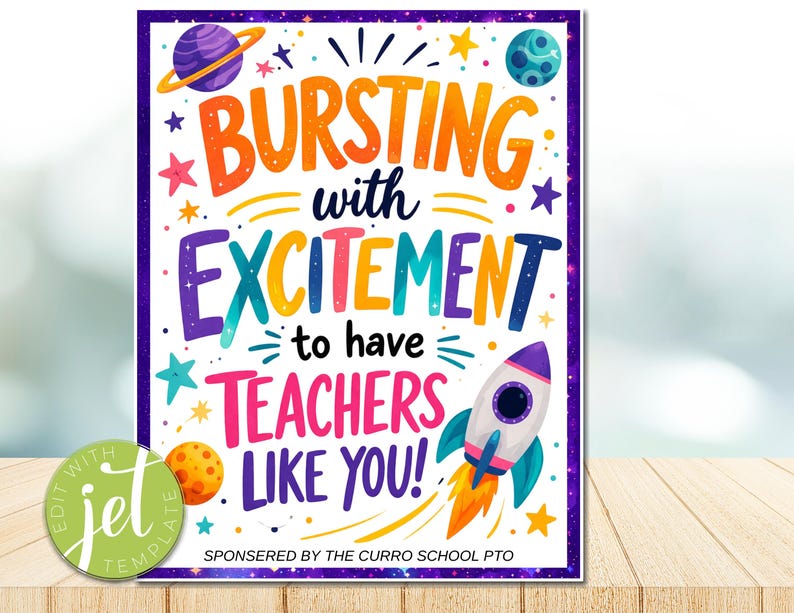 Space Theme Teacher Appreciation Signs Bundle, Printable Staff Thank ...