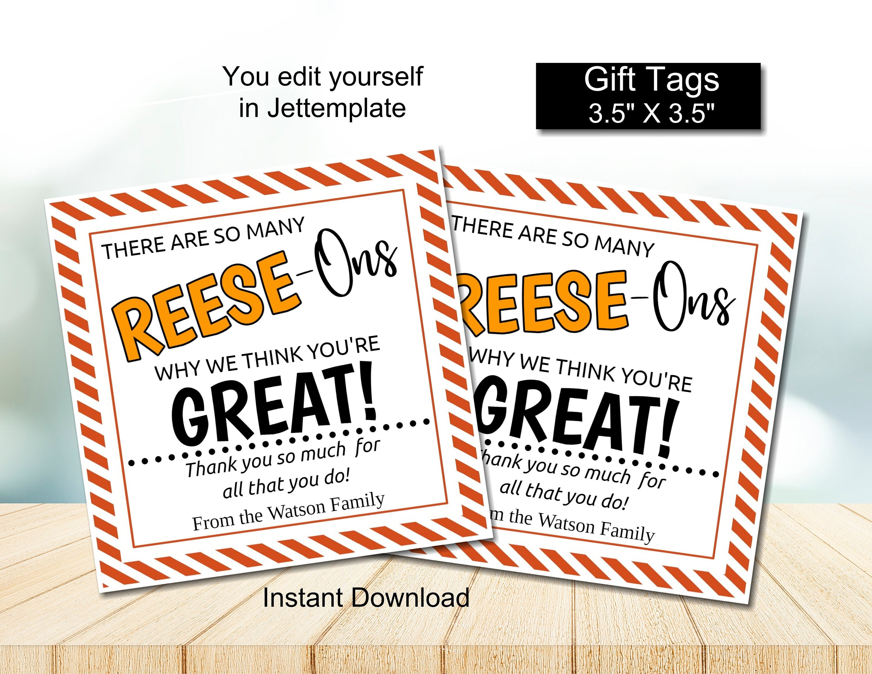 Editable We Think You're Great, Appreciation Gift Tags, Teacher ...