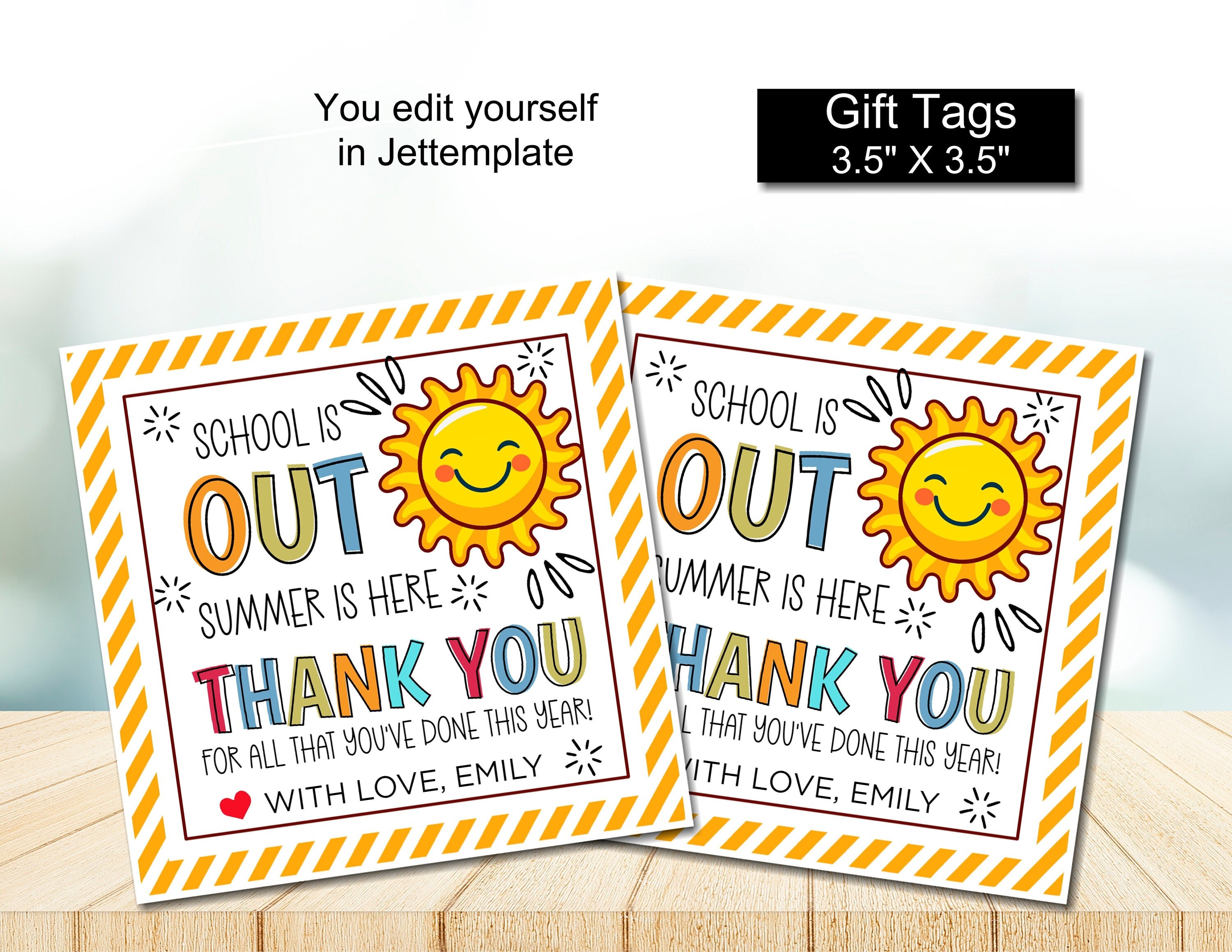 Editable School is Out Summer is Here Gift Tag, Have a Great Summer Tag ...