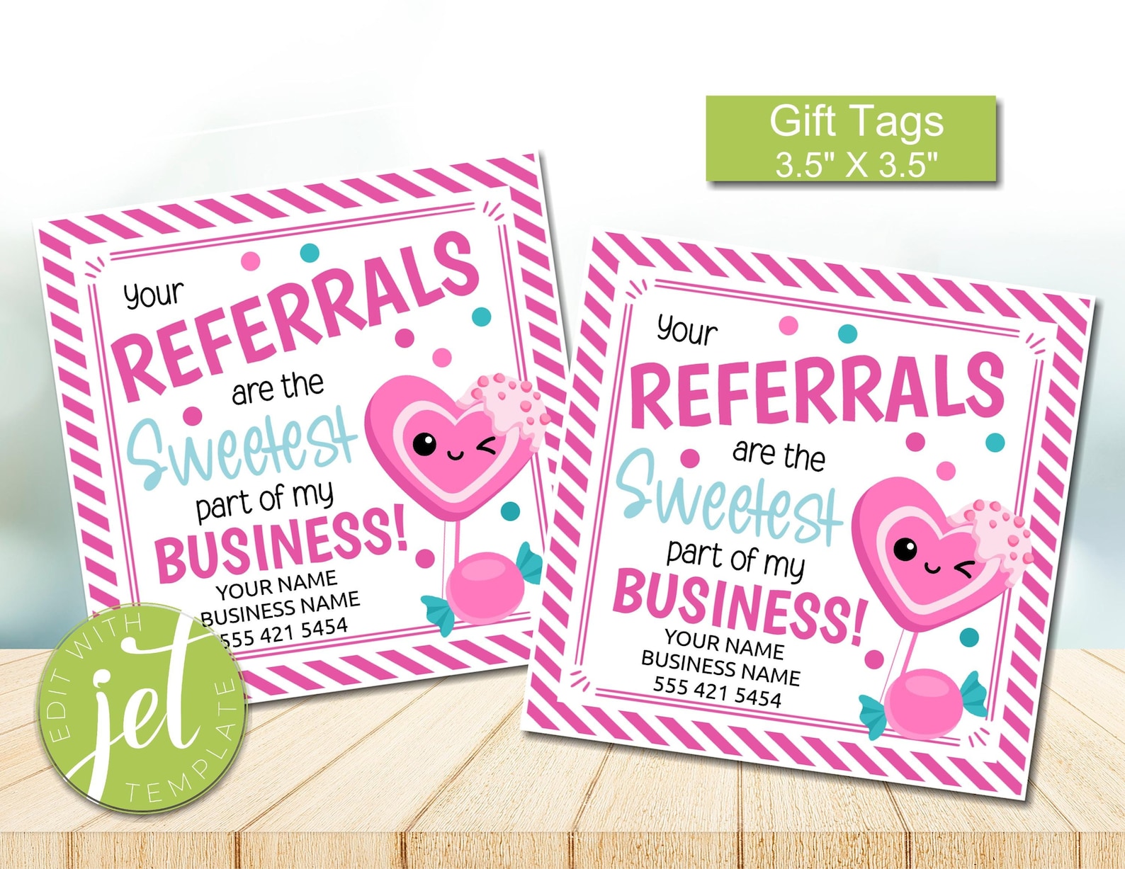 Editable Candy Referral Gift Tags, Realtor Marketing, Digital Download ...