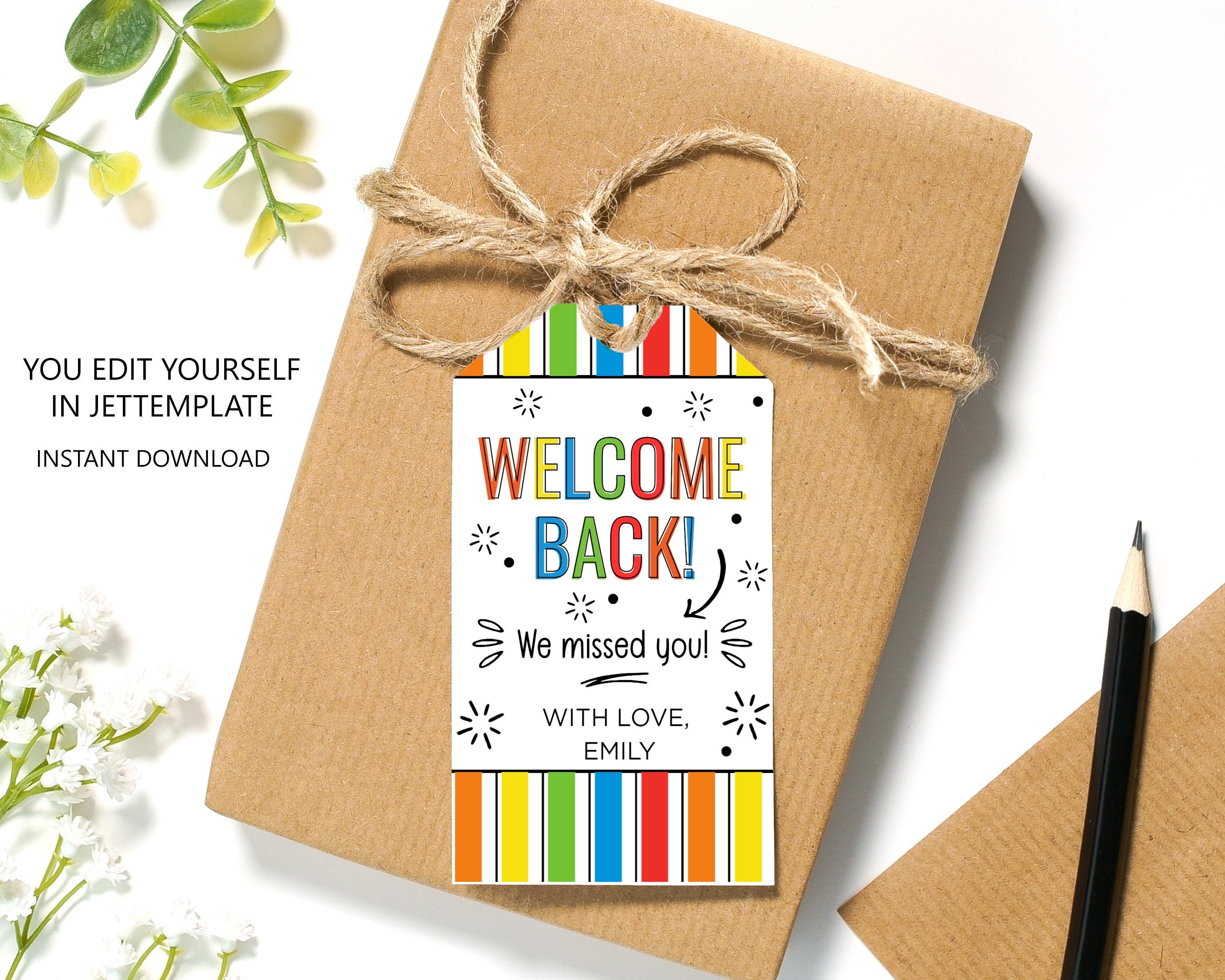 EDITABLE Welcome Back to School Gift Tags Back to Work PTO Gift for ...