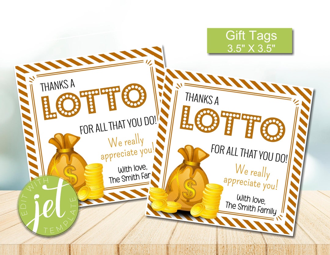 Editable Lotto Favor Tags, Appreciation Week Gift Tag Template ...
