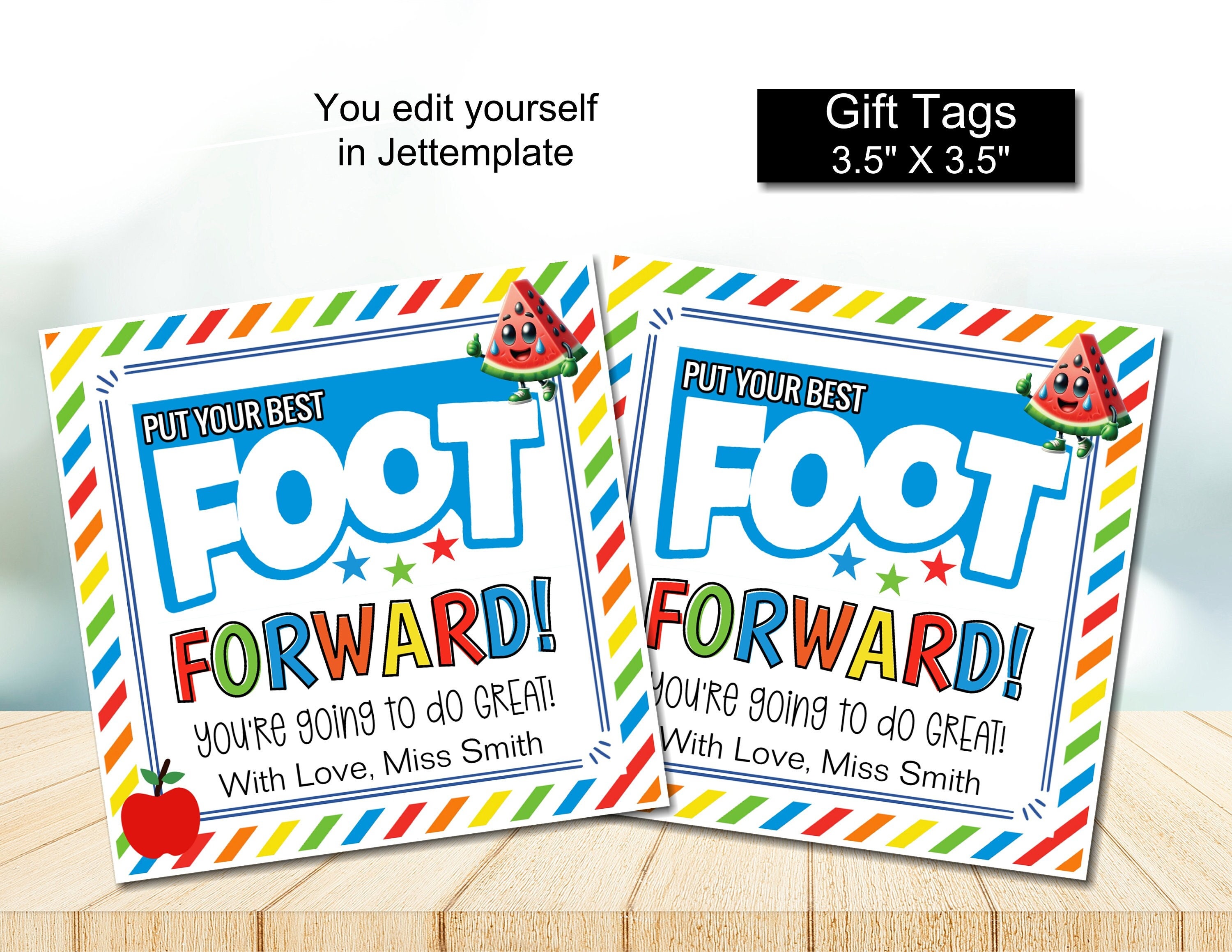 Editable Sports Good Luck Favor Tag. Testing Day. Fruit by Tag. Put ...