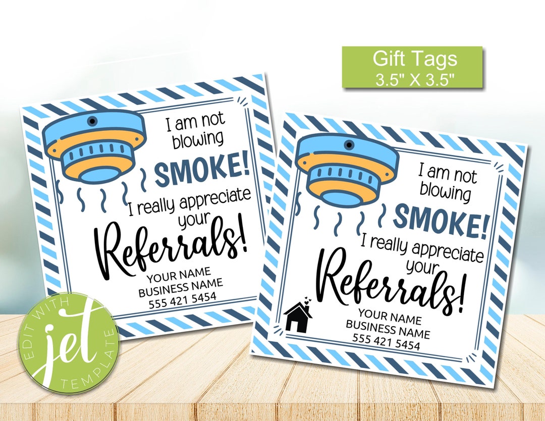 Editable Smoke Detector Pop-by Tags, Realtor, Referral, Real Estate ...