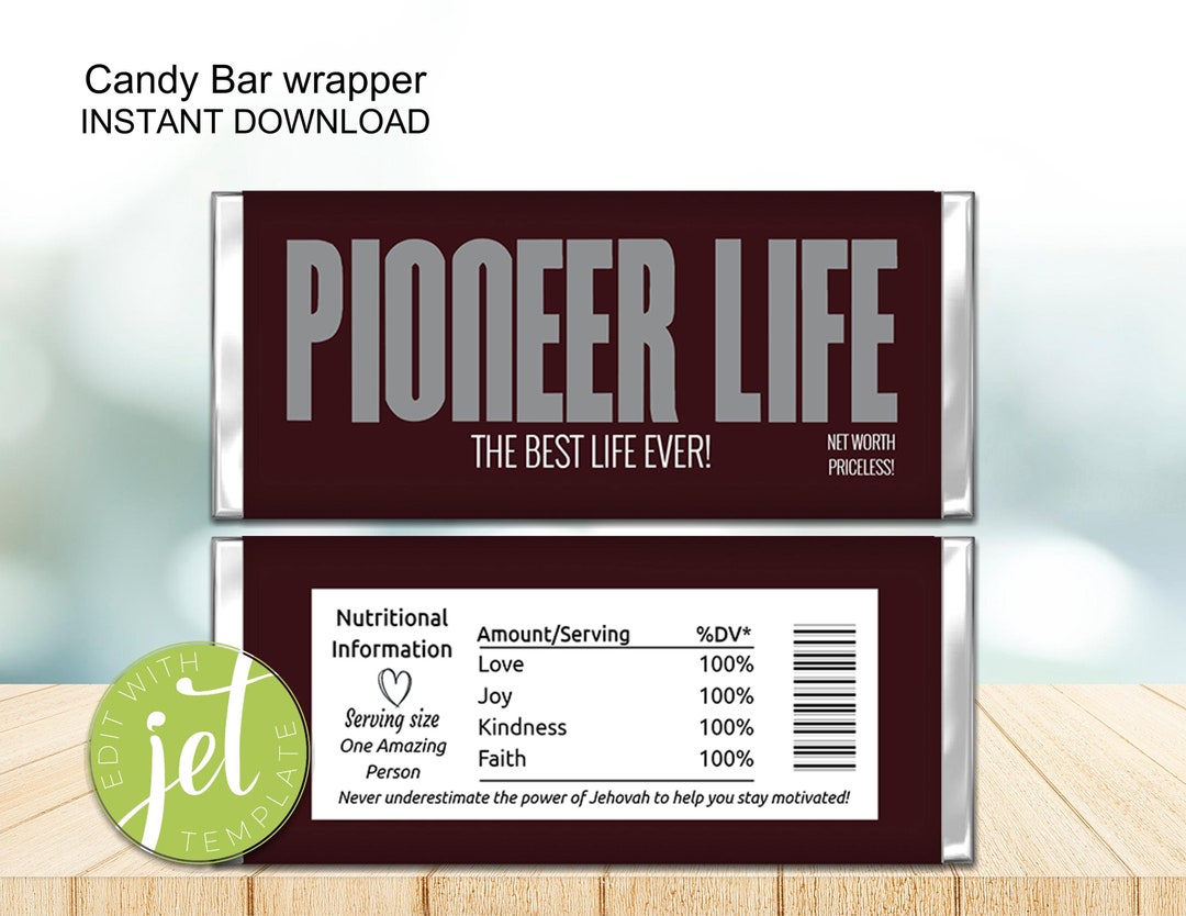 Editable Pioneer Printable Candy Bar Wrappers, Pioneer School ...