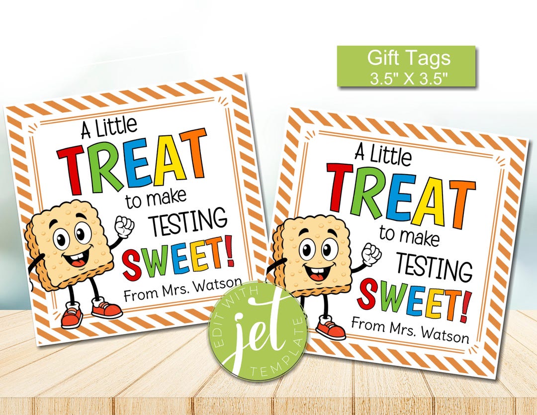 Editable Testing Tags, Student Encouragement, Testing Card Classroom ...