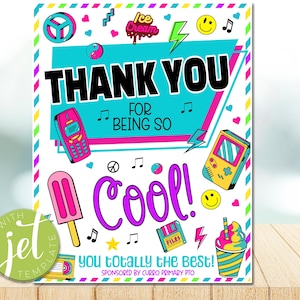 EDITABLE 80s 90s Theme Staff Teacher Appreciation Printable Decor Signs ...