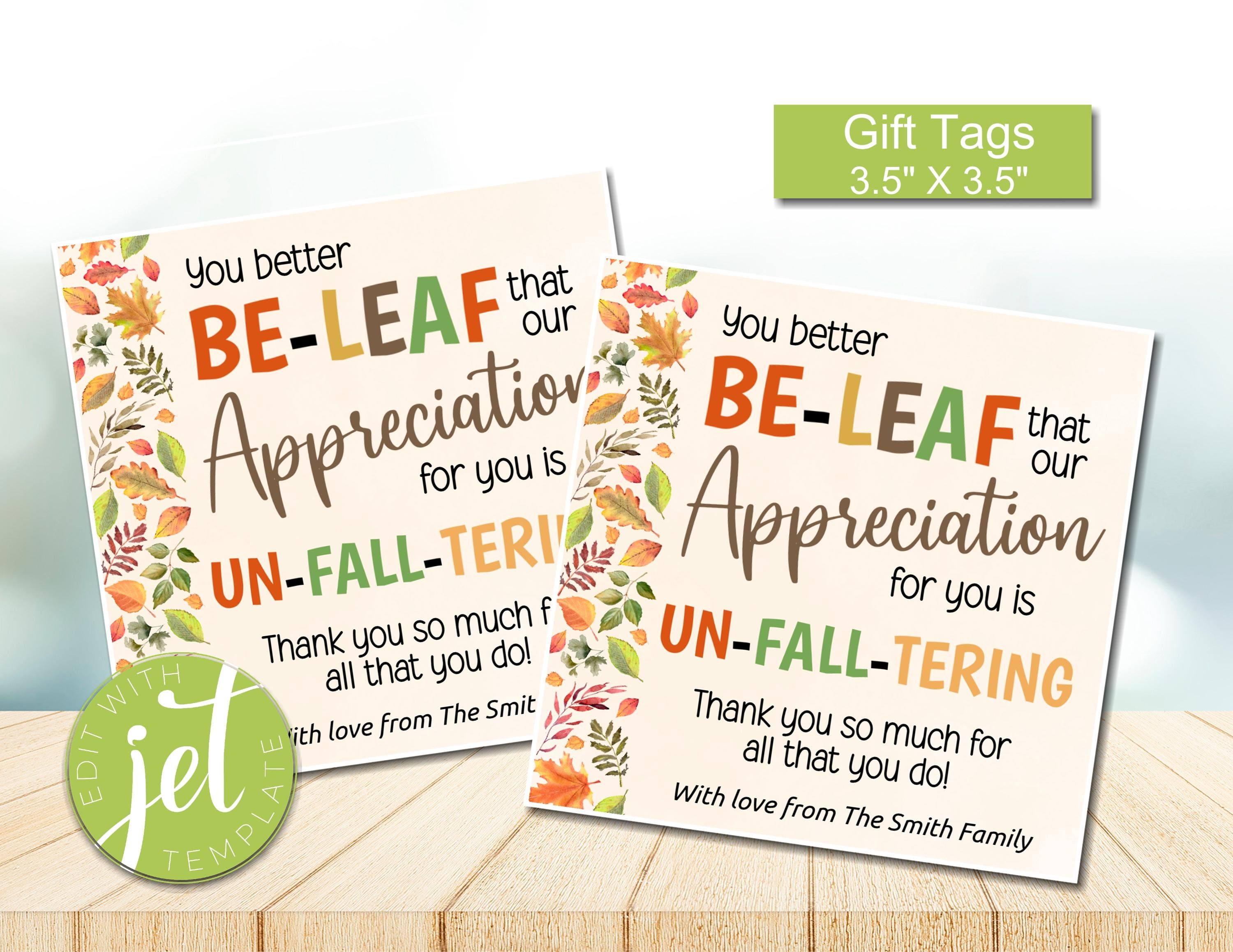 Editable Fall Gift Tag, Fall Appreciation Favors, Thanksgiving Autumn ...