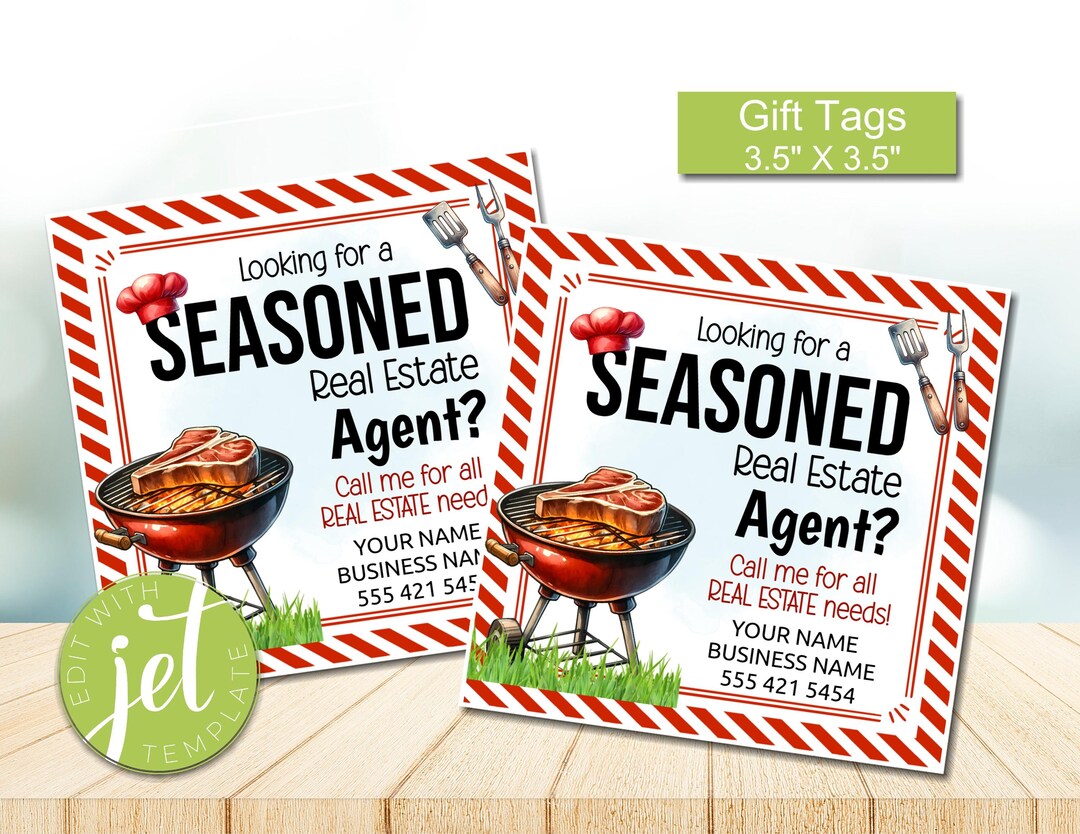 Editable Barbeque Themed Pop-by Tags, Realtor, Referral, Real Estate ...
