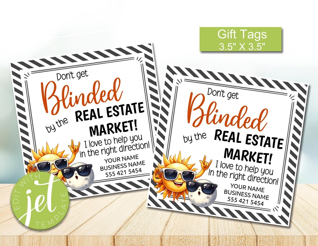 Editable Solar Eclipse Realtor Gift Card, Real Estate Marketing, Real ...