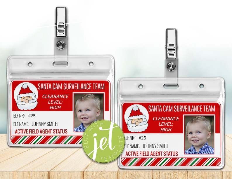 Editable Lost Elf ID Card Printable Template, Santa ID, Christmas Santa ...