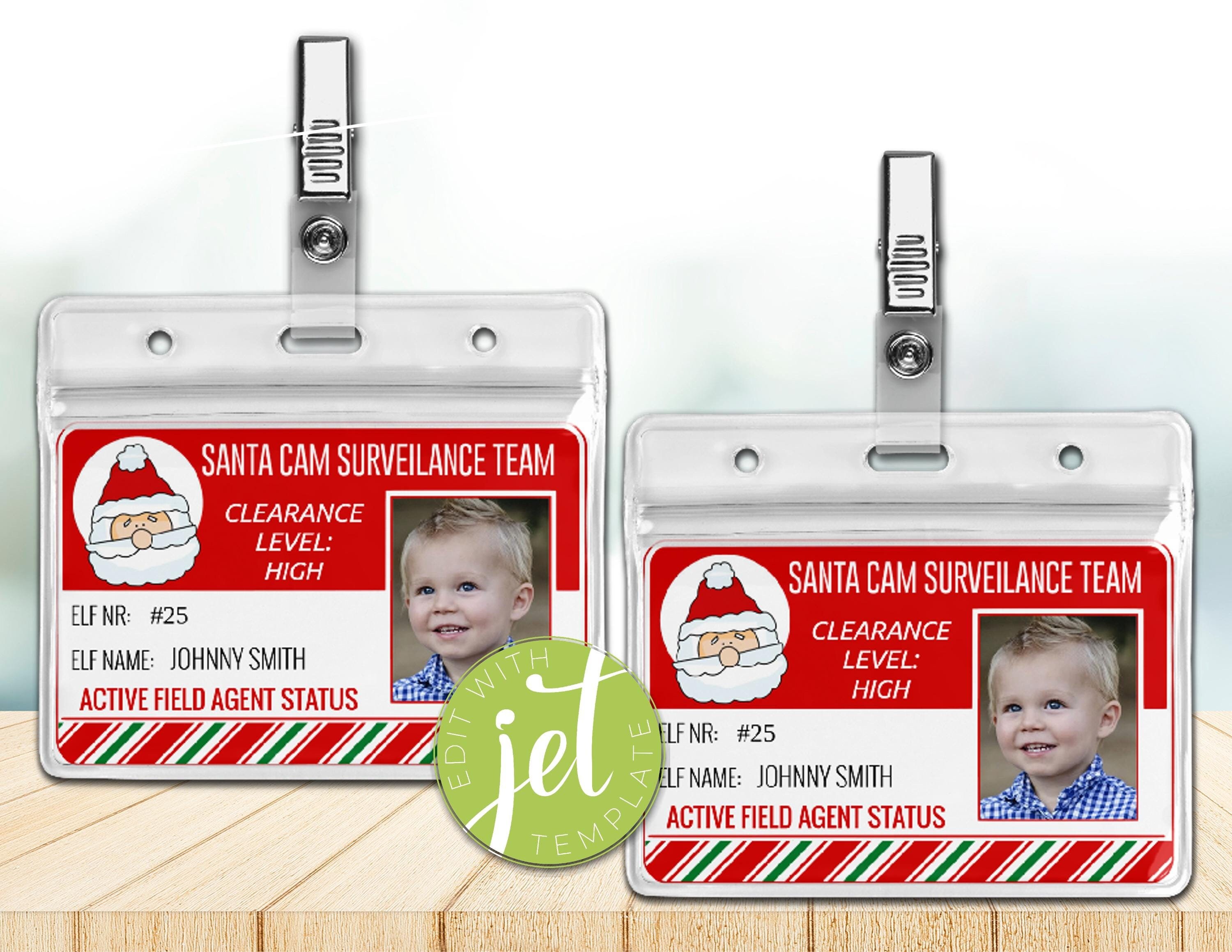 Editable Lost Elf ID Card Printable Template, Santa ID, Christmas Santa ...