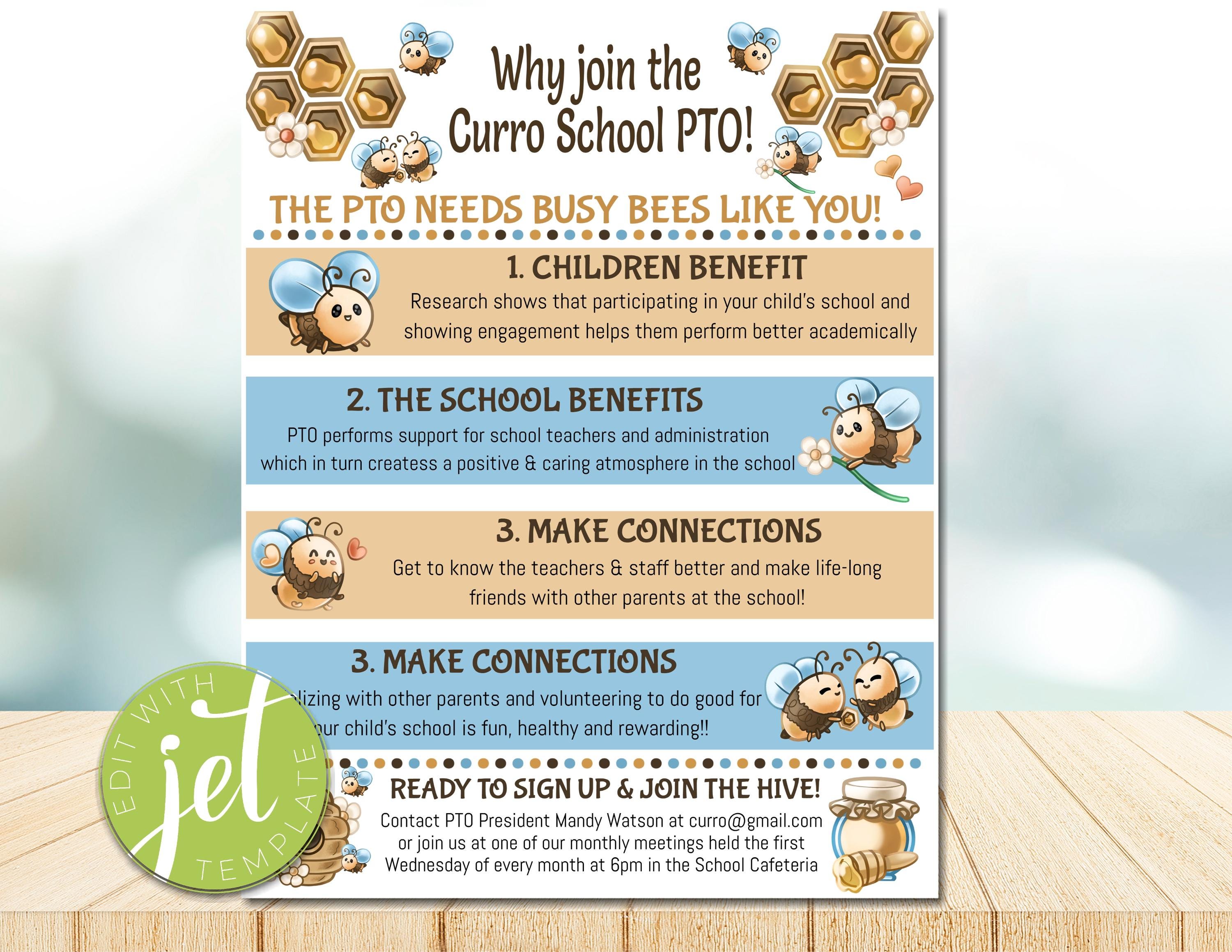 Editable Why Join the PTO PTA Flyer, Pto Pta Recruitment Flyer, Instant ...