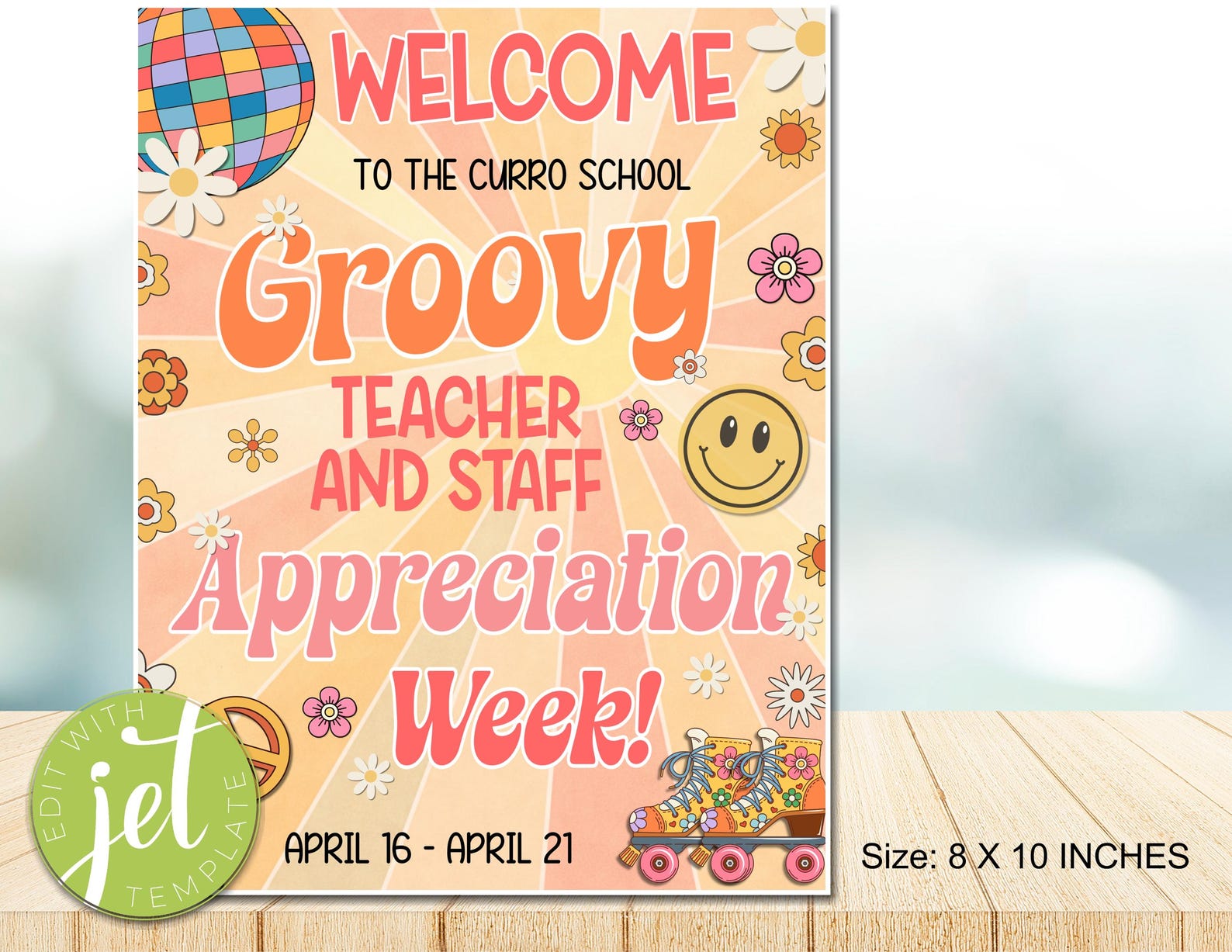 Retro Groovy Teacher Appreciation Week Welcome Sign, 60's/70s Theme ...